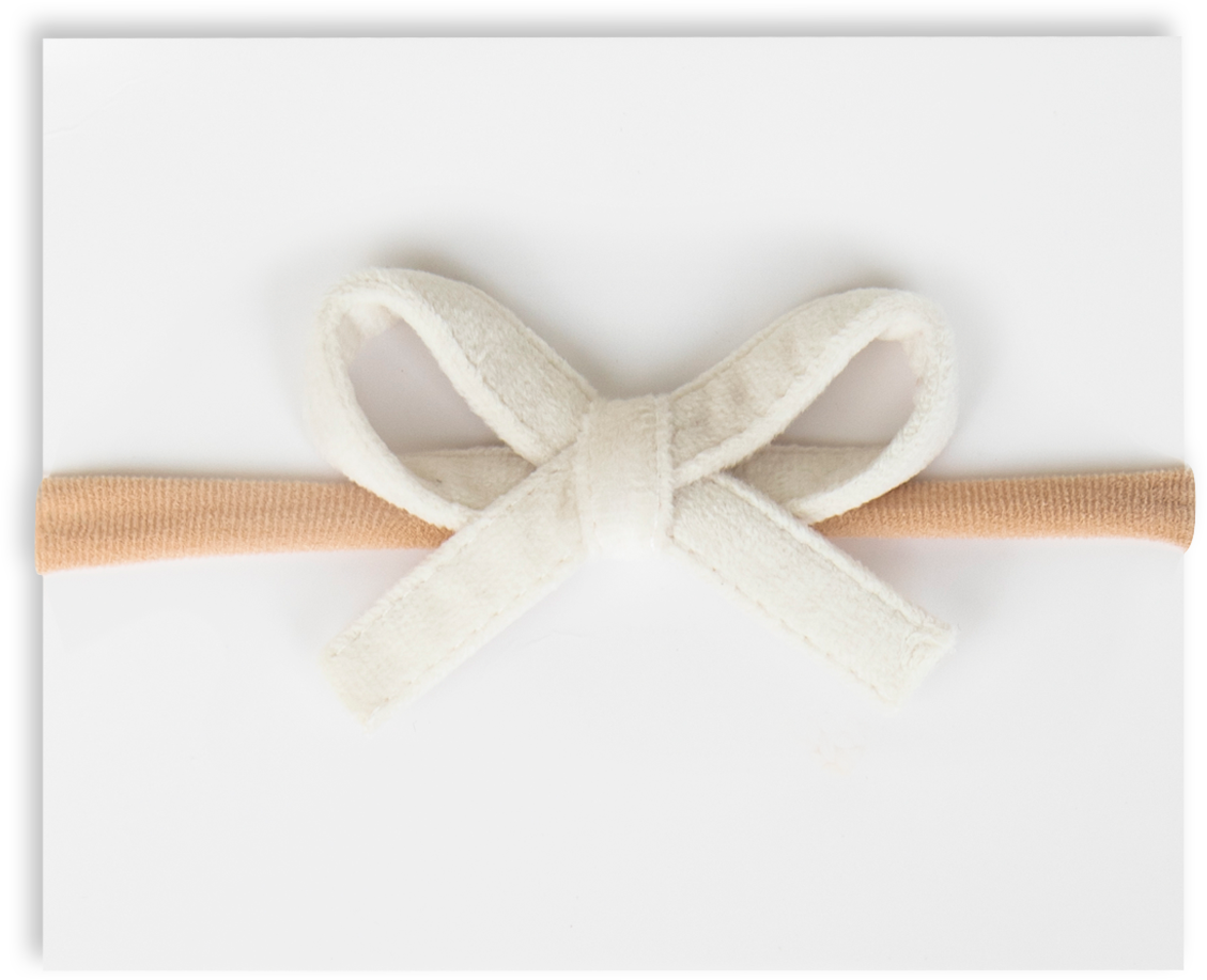 Mini Velvet Headband - Cream – Adora Baby Gifts